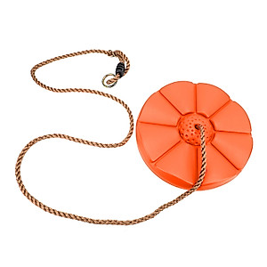 Sorbus Disc Seat Swing - Kids Monkey Rope Tree Zip Line Swings for Play Set, Tree, Outdoor Backyard, Playground Fun, Orange