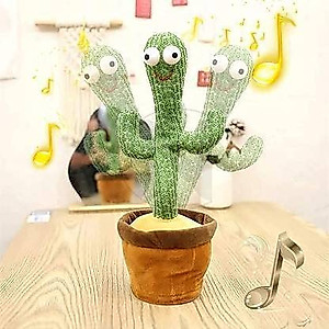 ZALLOQ Dancing Cactus Toy 6 to 12 Months Baby Boys and Girls, Dancing, Singing, Mimicking -Talking Cactus Toy 15 Second Voice Recorder, Repeating What You Say |120 Rhymes with LED Light