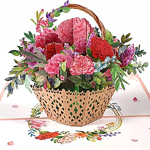 WESAPPINC 6Pack 3D Greeting cards Christmas Cards Pop Up Holiday Postcards, Birthday Anniversaries Card for Fathers,Valentines, Friend,Kids, Thank You Handmade Appreciation Gifts (1pack Mother card)