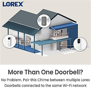 Lorex Video Doorbell and Home Security System Chime Add-On – Easy Plug-and-Play Installation, Customizable Digital Door Bell Chime, Seamless Integration with Lorex Security Video Doorbells