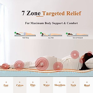 NeuType 3 Inch Memory Foam Mattress Topper Queen Size Mattress Topper 7 Zoned Comfort Cooling Gel Infused Bed Topper CertiPUR-US Certified, Foam Mattress Pad for Pressure-Relieving