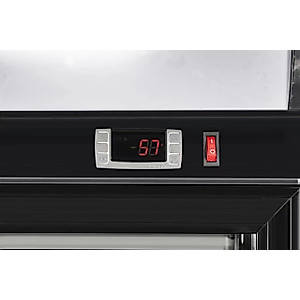 FRICOOL 51" Commercial Glass 2 Door Display Refrigerator Merchandiser - Upright Beverage Cooler With Led Lighting