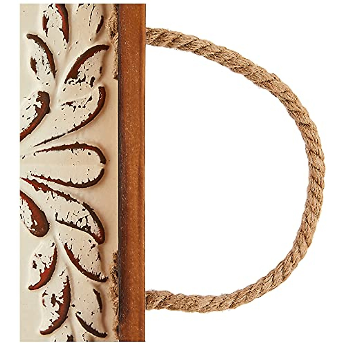 Elements - 5230317 Whitewash Embossed Wood Tray, 14-Inch, Assorted