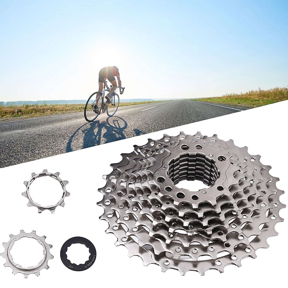 Bike Freewheel Cassette Sprocket, 9/10/11/12 Speed 32/36/42/46T Road Bicycle Replacement Accessories, Bicycle Multiple Freewheel,Bike Sprocket(9S 11-32T), Freewheel Bike Cassette Road 11-32T Spro