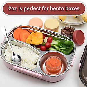 EONJOE 2 oz Glass Dressing Containers To Go Sauce Cups Mini Condiment Dip Jars with Lids Lunch Box Accessories,6-Pack