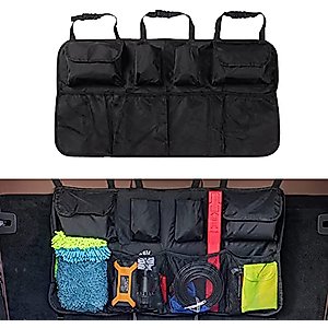 JUSTTOP Car Organizer Backseat Car Storage for SUV Trunk, Car Trunk Tidy Storage Bag with Lids