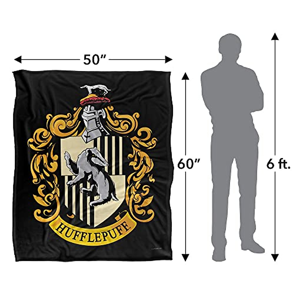Harry Potter Hufflepuff Crest Officially Licensed Silky Touch Super Soft Throw Blanket 50" x 60"
