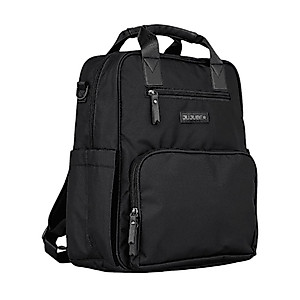 JuJuBe Nature Babe Diaper Bag Backpack with Portable Baby Changing Pad, Sustainable Multi-Function Baby Travel Bag for Bottles, Diapers, Pacifier, Snacks, Made with 24 Recycled Plastic Bottles, Black