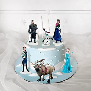 6 pcs Frozen Cake Topper, Frozen Birthday Party Supplies, Kids Birthday Cake Decoration.