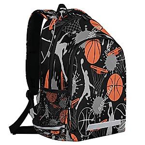 OSAM SPACE School Backpack, Basketball Player Student Backpack for Boys Girls BookBag Laptop Bags Casual Daypack College Travel Bag for Men Women with Reflective Strip