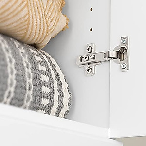 Prepac Elite 2 Door Standing Storage Cabinet, 16" D x 32" W x 65" H, White