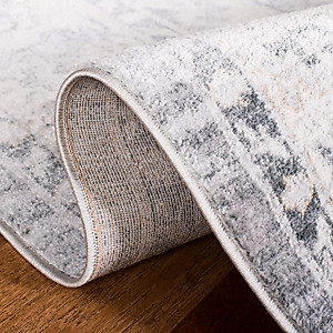 SAFAVIEH Isabella Collection Area Rug - 9' x 12', Grey & Light Grey, Oriental Design, Non-Shedding & Easy Care, Ideal for High Traffic Areas in Living Room, Bedroom (ISA921F)