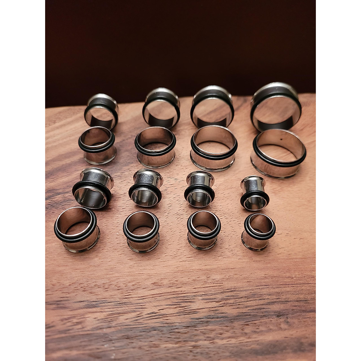 Zaya Body Jewelry 15 Pc Huge Tapers Ear Stretching Kit Black White Clear Tapers and Surgical Steel Tunnels 0g-1 inch (9/16" 5/8" 3/4" 7/8" 1 inch)