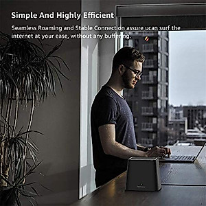 Meshforce Mesh WiFi System M3s Suite (Set of 3, Midnight Black) - Gigabit Dual Band Mesh Network, Wireless Internet System for Home, WiFi Coverage up to 6+ Bedrooms