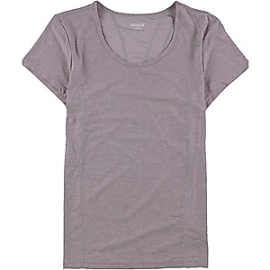 Reebok Womens Reversed Marled Basic T-Shirt, Purple, Large