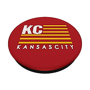 KC Red & Yellow Kansas City USA Flag Kc Red American Flag Kc PopSockets Swappable PopGrip