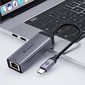 USB C to Ethernet Adapter Ankmax UC312G1 USB Type C Wired LAN Adapter [RJ45 / Gigabit Compatible/Thunderbolt 3] Gigabit Ethernet [Up to 1000 Mbps/No Drive Required] Compatible with Type C Devices