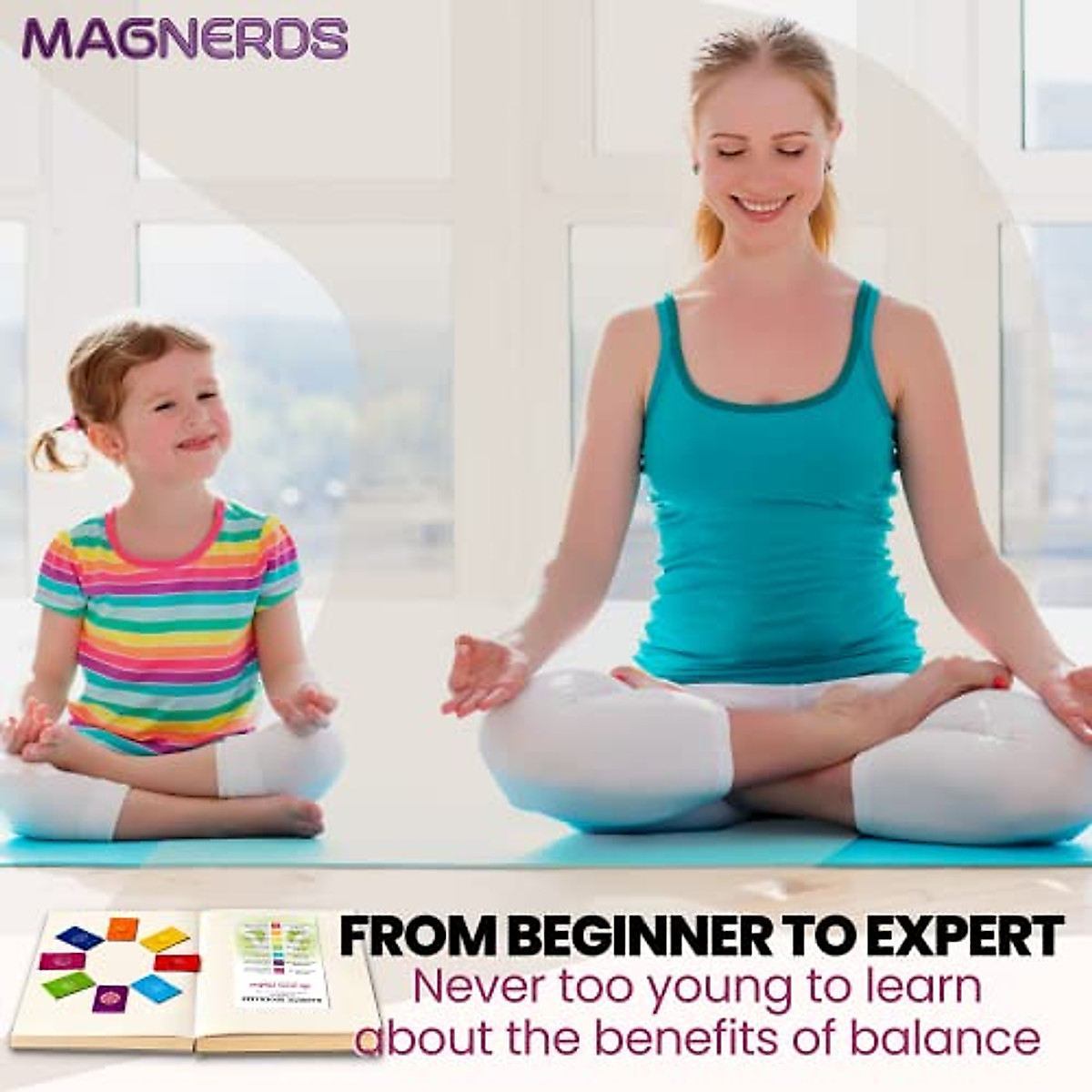 Chakra Magnetic Bookmarks (8 Pieces) with Mini Guide for Women and Men, for Book Pages or Journals