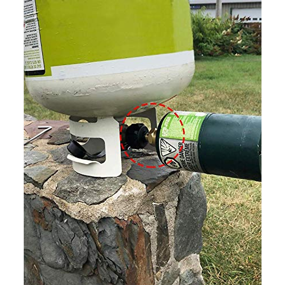 SHINESTAR 3-Pack Propane Y Splitter Tee Adapter and Propane Hose Adapter 1 LB to 20LB and Propane Refill Adapter