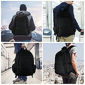 HAPPYEFARAL Backpack Travel Backpack .School Backpack with USB Charging Port. Fit 15.6 inches Laptop Bag. Business Backpack for Women men Black bookbag Casual Daypack