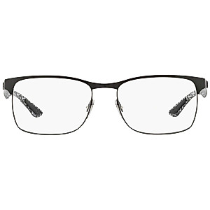 Ray-Ban RX8416 Square Prescription Eyeglass Frames, Matte Black/Demo Lens, 55 mm
