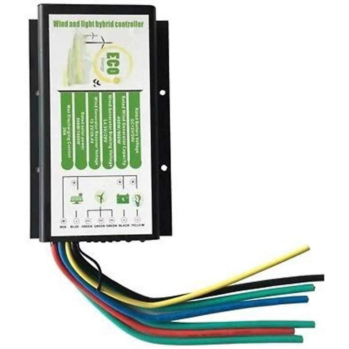 AUECOOR 640W Solar Wind Kit Hybrid System: 2pcs 120W Mono Solar Panels + 400W Wind Turbine Generator + Hybrid Controller for RV, Camping, Boat, Caravans, 12V/24V Battery Charging