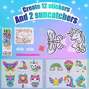 HFCBO Gem Diamond Painting Kits for Kids - Arts and Crafts for Girls & Boys Ages 6-8 8-10 10-12-Make Your Own Stickers and Suncatchers(Magical)