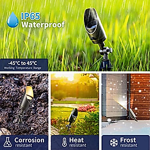 Gardenreet Brass Low Voltage Landscape Spotlights,12V LED Outdoor Landscape Lighting Uplights for Yard, Garden, Patio, House Without MR16 Bulb