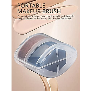 Flat Top Foundation Brush, TEOYALL Flawless Kabuki Brush Face Makeup Brush for Blending Liquid, Cream, Cosmetics with Storage Box (Black)
