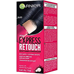 Garnier Hair Color Express Retouch Gray Hair Concealer, Instant Gray Coverage, Black, 1 Count