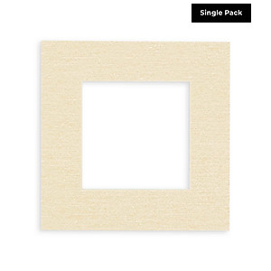 8x8 Mat Bevel Cut for 4x4 Photos - Precut Fresh Linen Canvas Square Shaped Photo Mat Board Opening - Acid Free Matte to Protect Your Pictures - Bevel Cut for Family Photos, Pack of 1 Matboard Show Kit