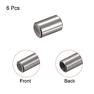 uxcell M6 Internal Thread Dowel Pin 6pcs 12x20mm Chamfering Flat Carbon Steel Cylindrical Pin Bed Bookshelf Metal Devices Industrial Pins