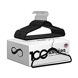 SereneLife Premium Non-Slip Velvet Hangers - Space Saving Heavy Duty Slim Suit Clothes Hanger Set with 360 Degree Swivel Metal Hook, Can Hold Up to 10 Lbs. For Coats, Jackets, Pants & Dress (100-Pack)
