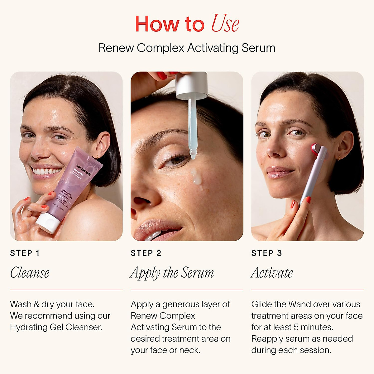 Solawave Renew Complex Serum for Face & Neck | Boost the Effects of Solawave Facial Wand | Red Light Therapy for Face & Microcurrent Facial Device for Anti-Aging & Skin Tightening | Solawave Original