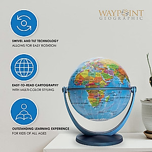Waypoint Geographic GyroGlobe World Globe, 4", Blue Oceans