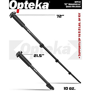Opteka 72-Inch Photo Video Monopod with Quick Release for Digital SLR Cameras and Camcorders