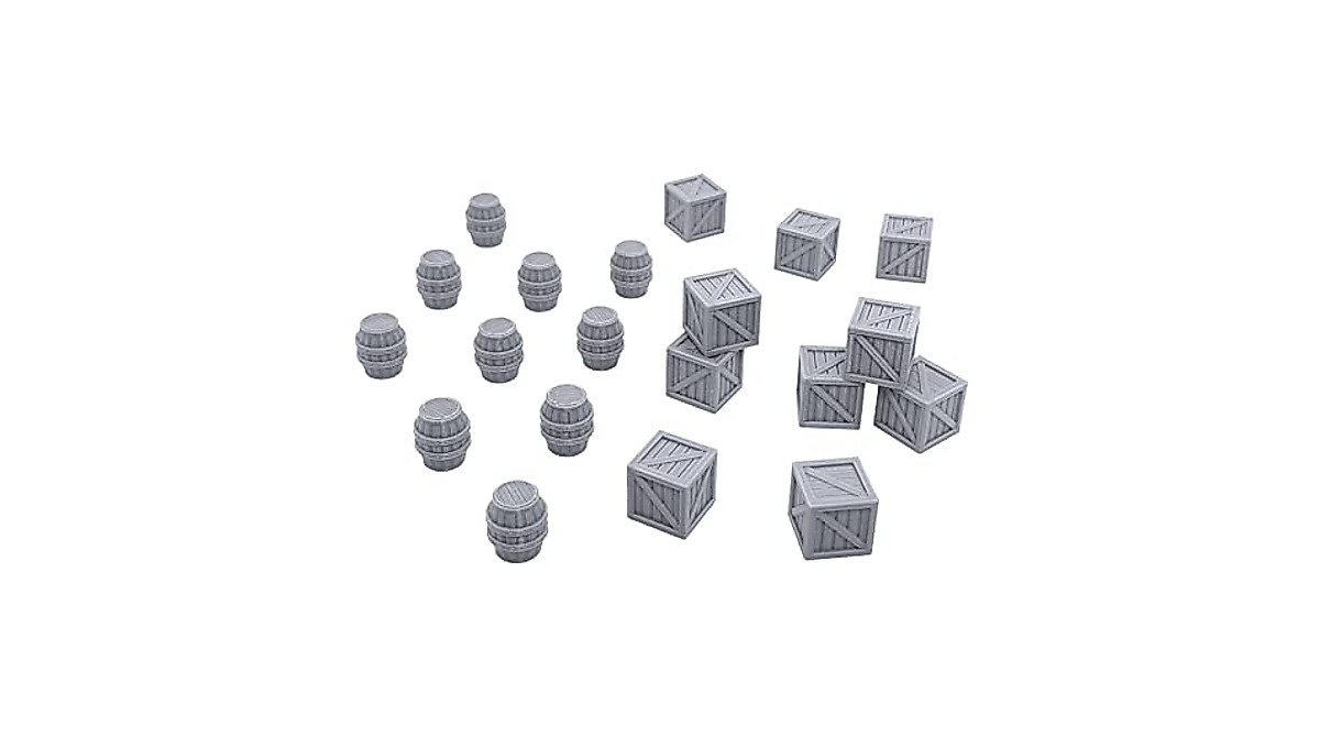 Crates and Barrels DND Terrain for Tabletop RPGs and Wargaming