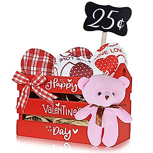 Valentines Day Decor Valentine Centerpiece Mini Wooden Crate Valentines Day Decoration, Valentine Gifts for Her Valentine's Day Farmhouse Decorations Tiered Tray Decor Mantel Shelf Decor