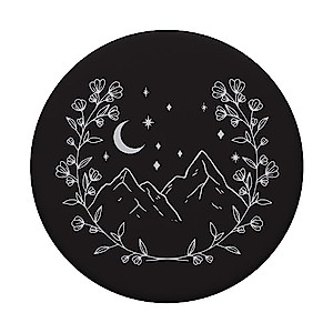 Ghost White - Boho Floral Moon Mountain PopSockets Swappable PopGrip