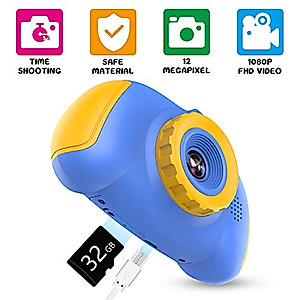 Kids Camera for Boys Girls - Upgrade Kids Selfie Camera, Birthday Gifts for Girls Age 3-9, HD Digital Video Cameras for Toddler, Portable Toy for 3 4 5 6 7 8 Year Old Girl with 32GB SD Card (Blue)