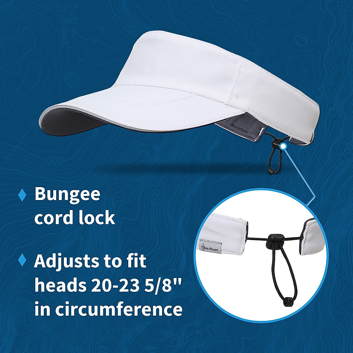 TrailHeads Sun Visor Hat for Women - Recycled Running Visors for Women - Tennis, Golf, Softball, Summer - Women's Visors White