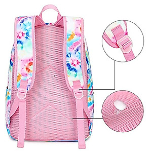 Bluboon School Backpack for Girls Teens Bookbag Set Laptop Backpack Lunch Box with Pencil Bag (Tie Dye Blue)