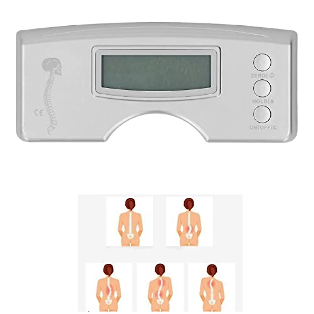 Electronic Scoliometer, High Accuracy Easy Operation 0 to 30 Degree Scoliosis Meter Portable Compact Size with Storage Bag for Hospital