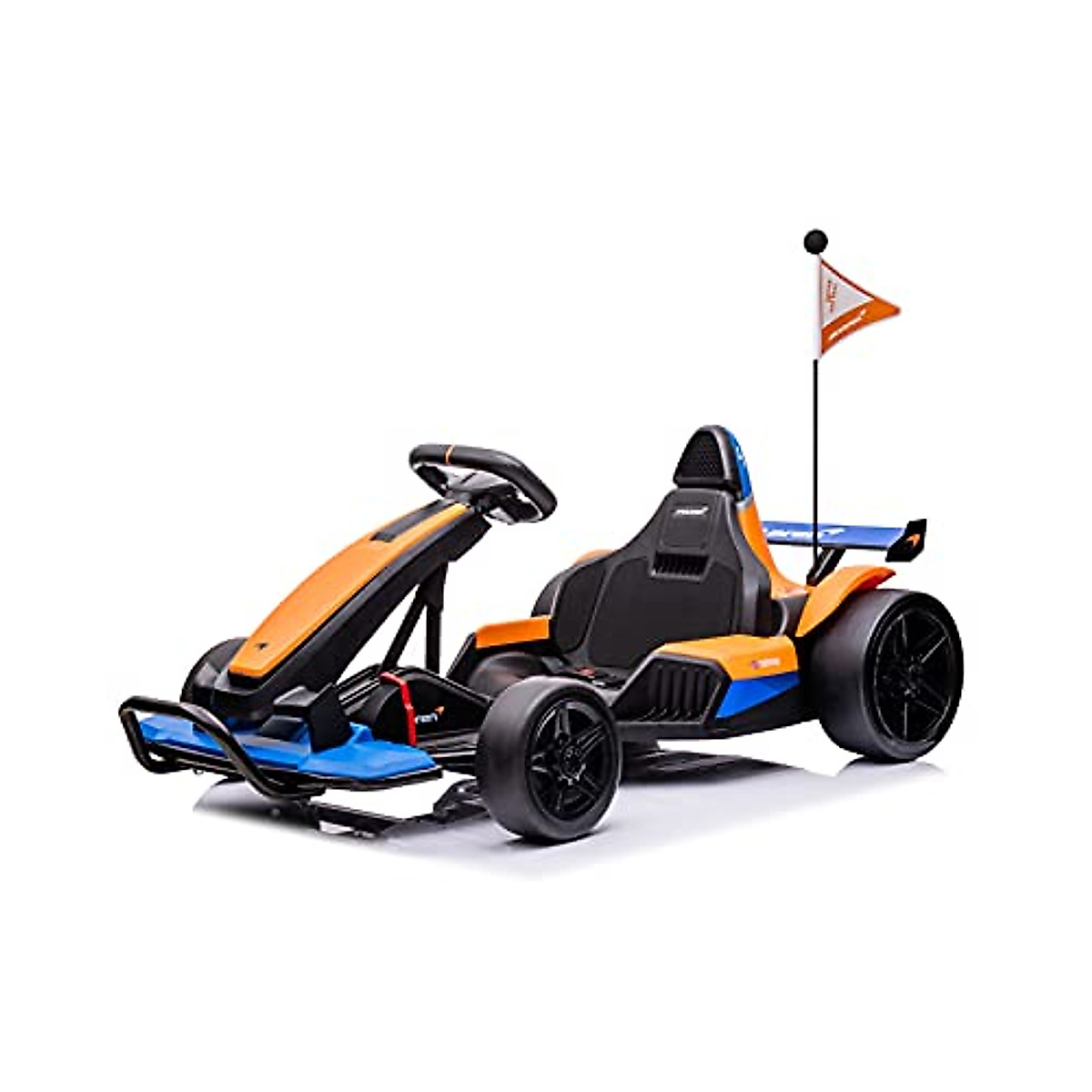 DAKOTT McLaren Electric Go Kart for Kids Ages 6-12, Up to 154 lbs, 24V 4-Wheel Electric Go Cart, 5-9 MPH Speed W/Drift Function, Orange, Large