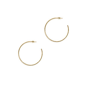 Large Gold Hoop Earrings for Women - Plated Gold 40mm Lightweight Thin Hoop Earrings (Gold, 40)