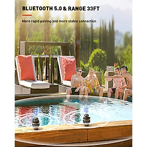 MOFOKEAY 2 Pack Outdoor Bluetooth Speakers,Wireless Speaker with LED Flame Speaker BT 5.0,Waterproof Torch Lantern for Patio Pool Party,Gifts for Women Men