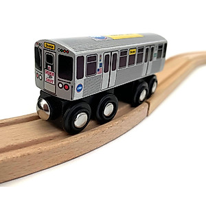 Munipals MP03-11YW Wooden Subway L Train Car CTA Yellow Line 5000 Series