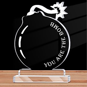 Maitys Thank You Gift Employee Inspirational Acrylic Sign Prizes Christmas Appreciation Gift National Boss Day Gift Medical Assistant Gift Keepsake for Nurse Women Teacher Team Volunteer(Bomb)