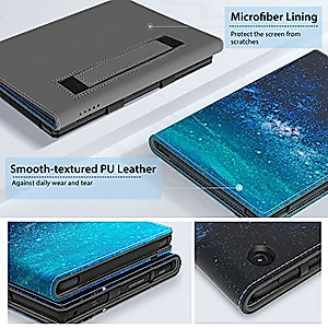 VORI Case for All-New Amazon Fire 7 Tablet (Only fit 12th Generation, 2022 Release), Slim Vegan Leather Folio Stand Smart Cover with Hand Strap and Auto Wake/Sleep for Kindle Fire 7” Tablet, Galaxy