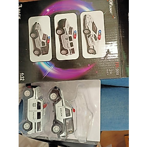 Top Race Metal Die cast Police Cars Pull Back Battery Powered with Led Headlights Police Truck and Sirens 1:32 Scale Set of 3 - Die Cast Metal Toy Cars Hot Wheels Police Cars